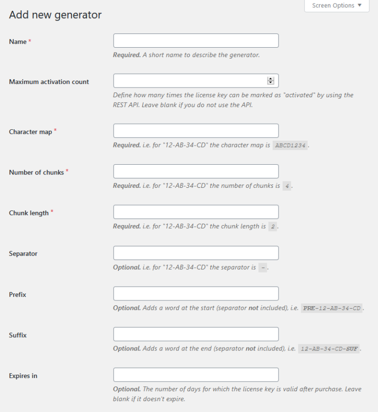 Adding generators | License Manager for WooCommerce