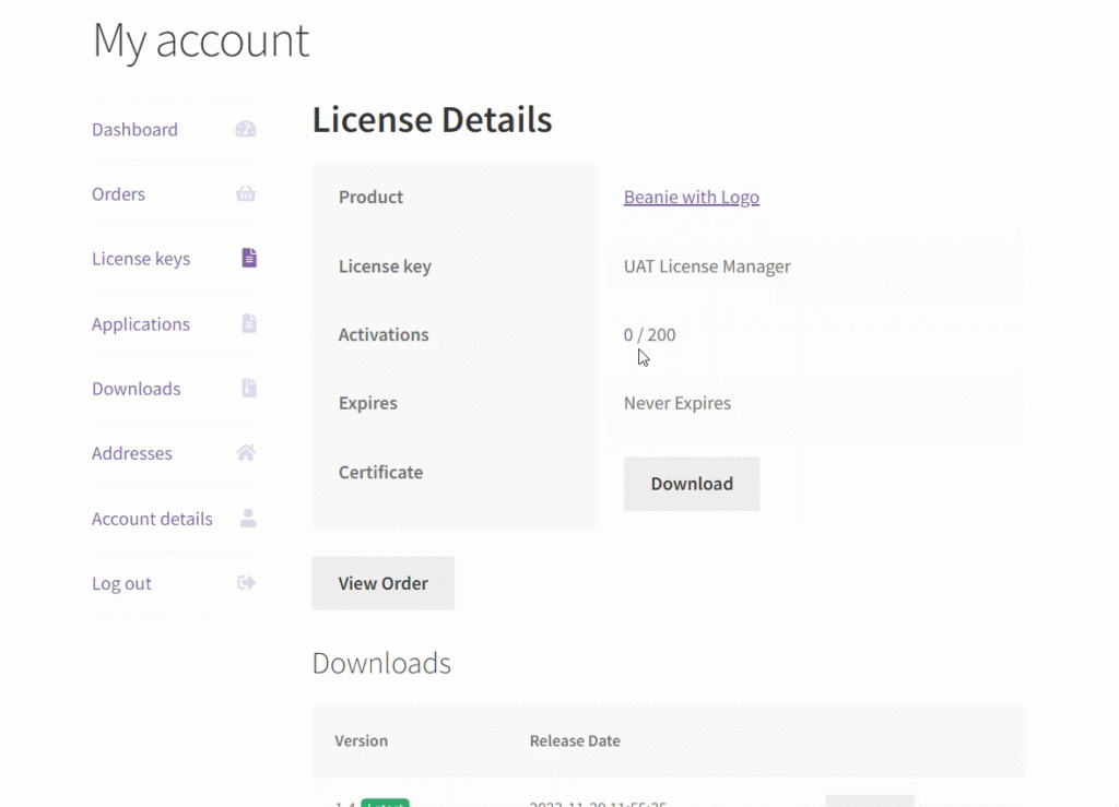Activation – License Manager for WooCommerce